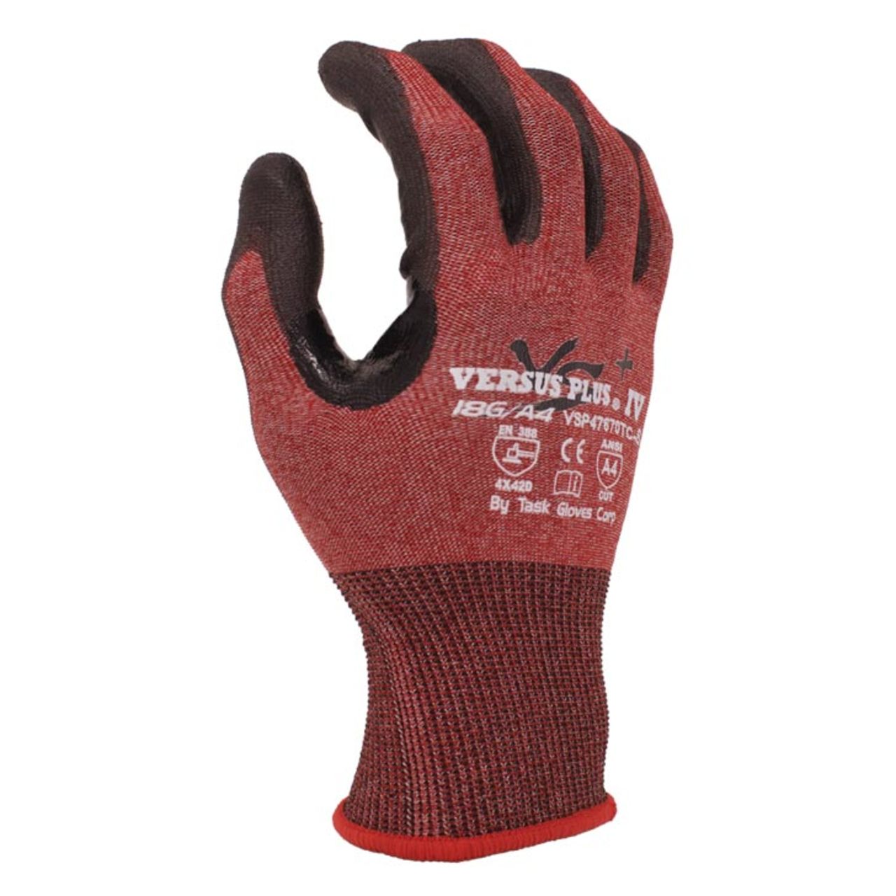 TASK Versus Plus 18G ANSI A4 Cut Resistant Polyurethane Coated Gloves ...